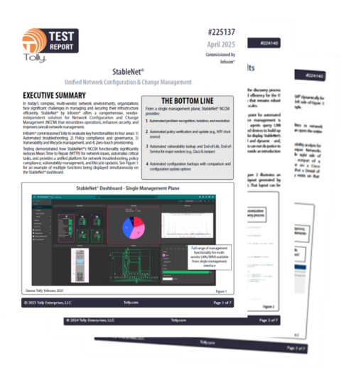 Tolly Report: StableNet once again demonstrates its reliability
